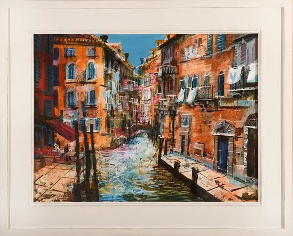 Mike Bernard Contemporary British Artist 'Canal Washing Line, Venice' – Panter and Hall