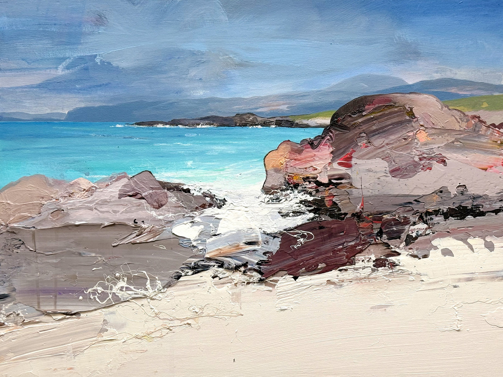'Pink and Grey Granite Rocks and an Incoming Tide, North End, Iona' by ...