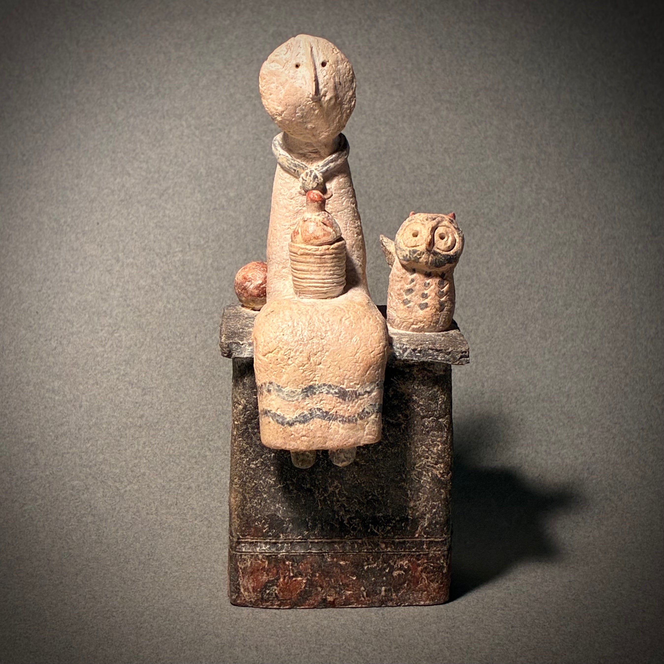 'Seated Figure with Owl' by Derek Matthews – Panter and Hall