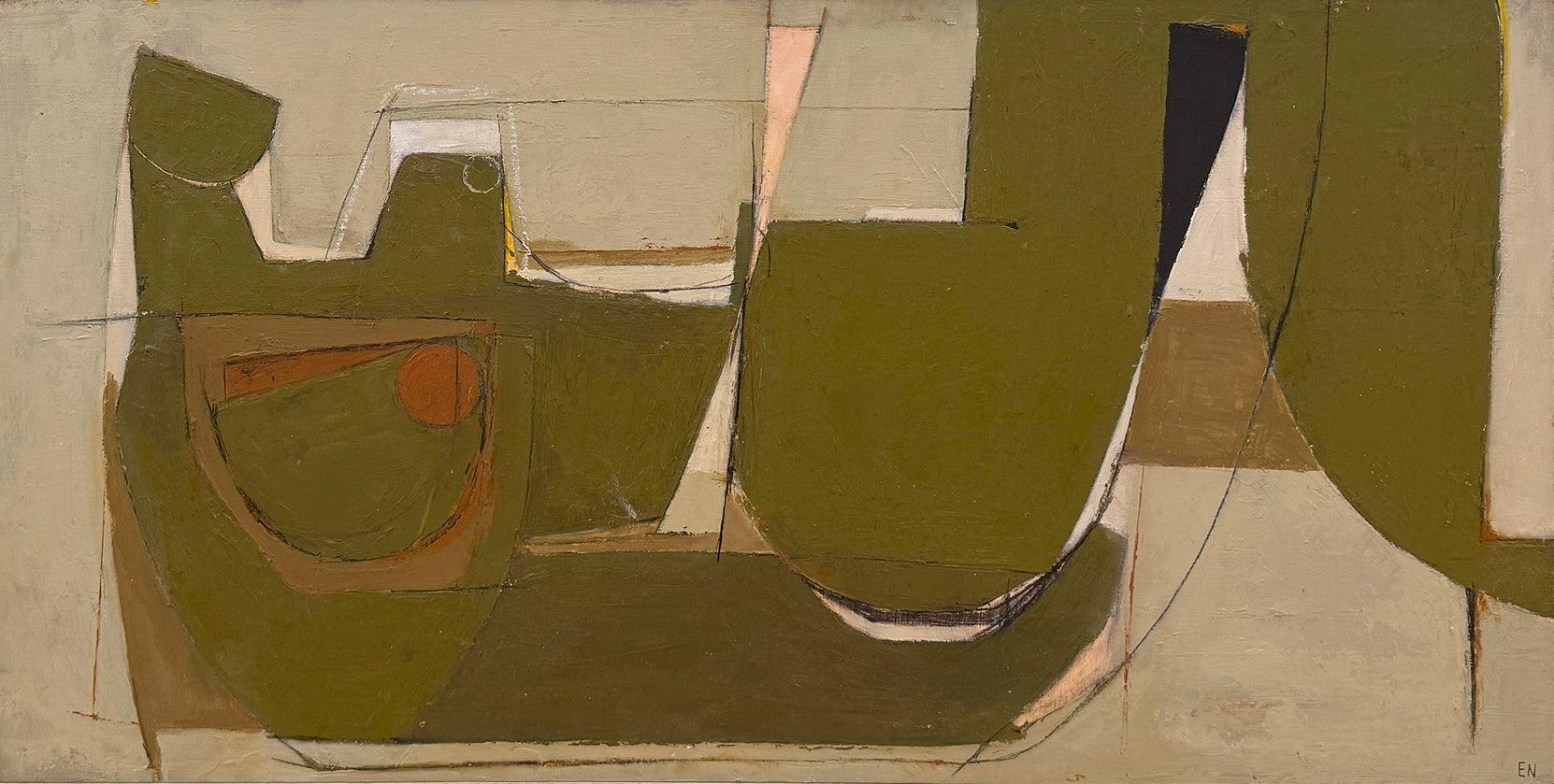 'Reclining Woman in Ochre' by contemporary artist Elizabeth Neville ...