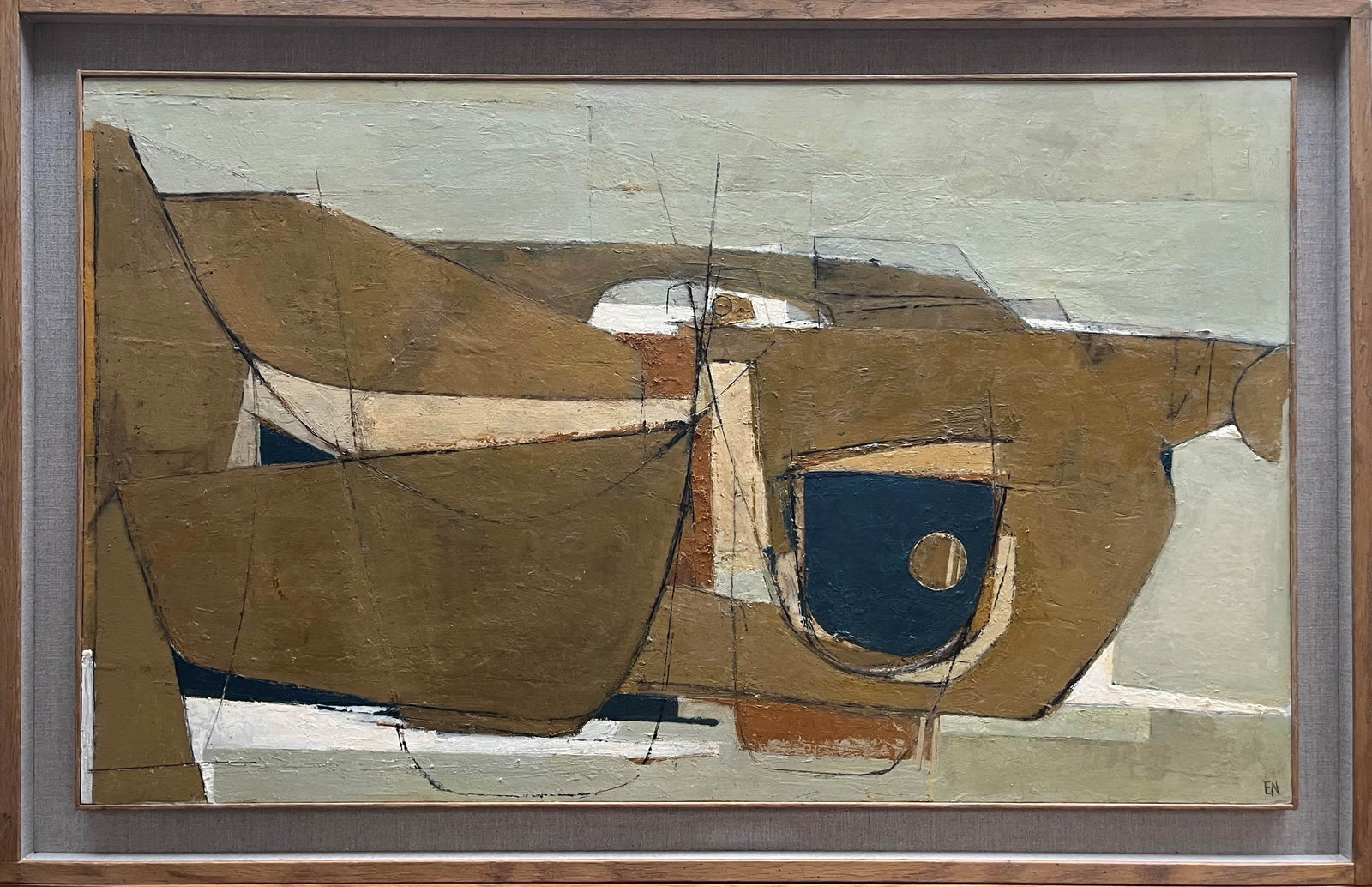 'Reclining Composition in Ochre with Blue' by Modern British artist ...