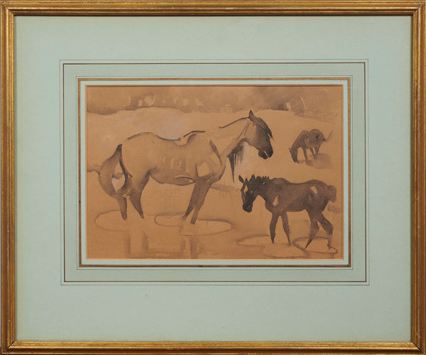 Joseph Crawhall RSW NEAC (1861-1913) 'New Forest Ponies' – Panter and Hall