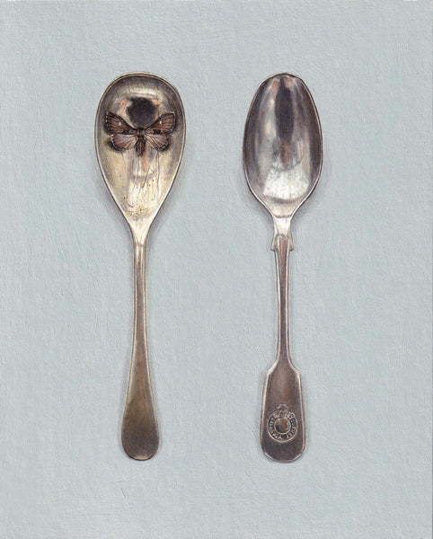 Two Small Spoons with Moth by Rachel Ross – Panter and Hall