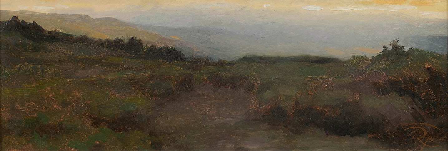 'Solstice Glow' landscape painting by contemporary artist Ruth Fitton ...
