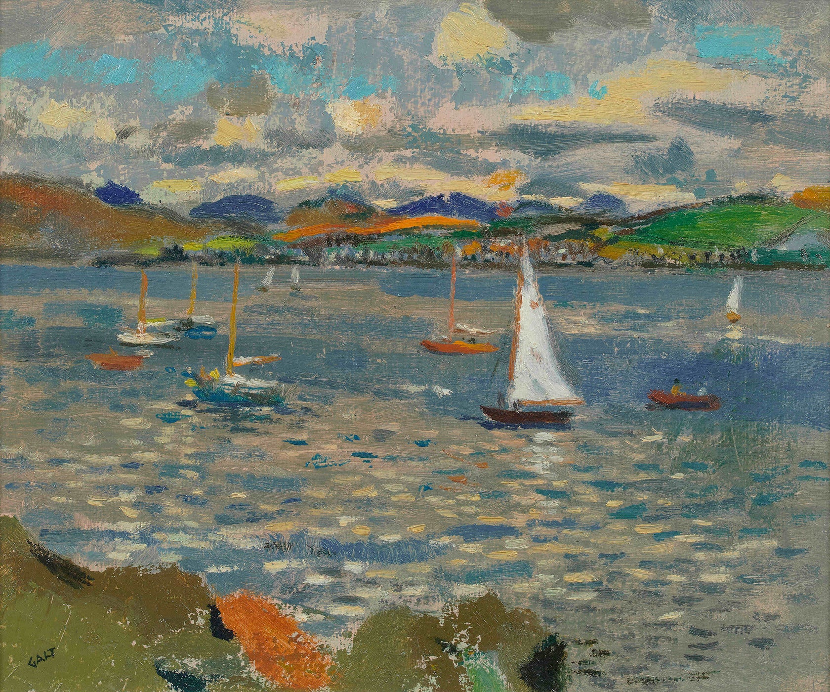Alexander Galt 20th Century Scottish artist 'Yachts Gourock' – Panter ...