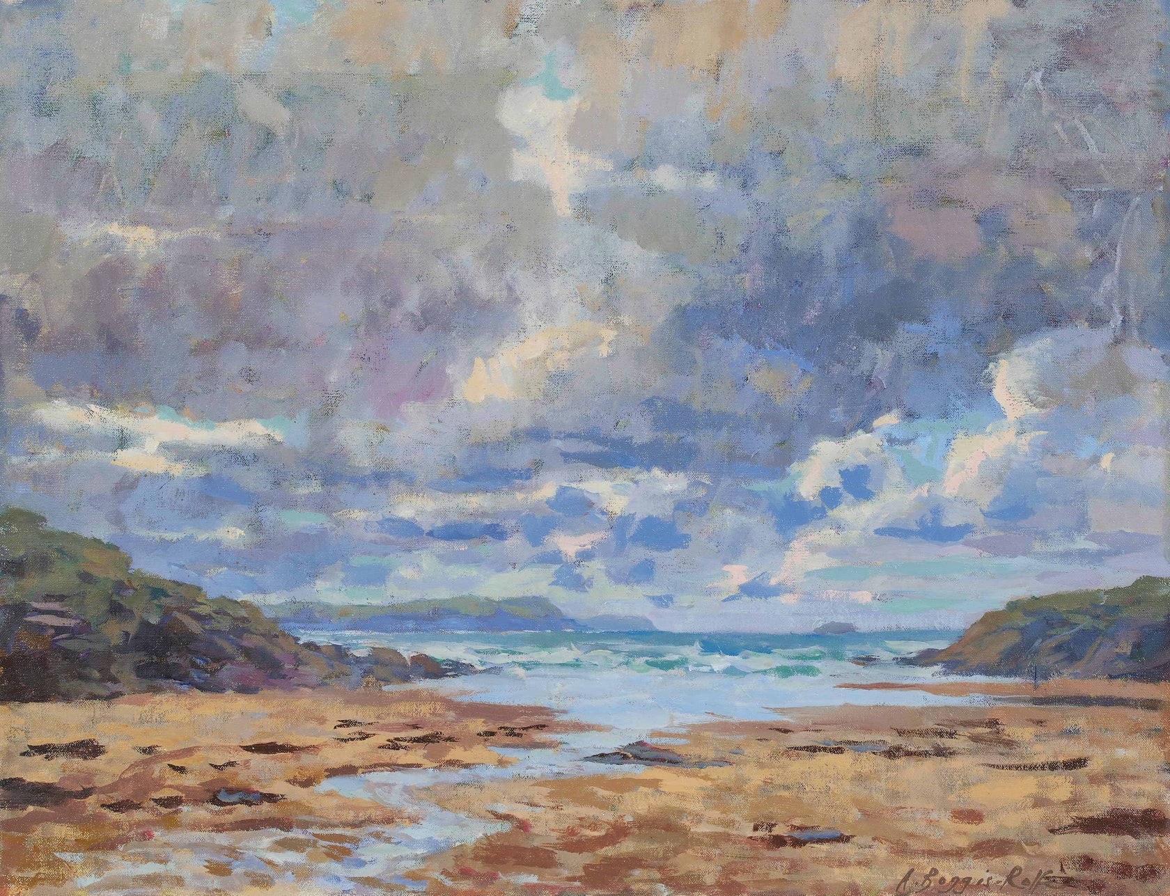 Alice Boggis-Rolfe contemporary British impressionist artist 'Stepper Point from Baby Bay ...