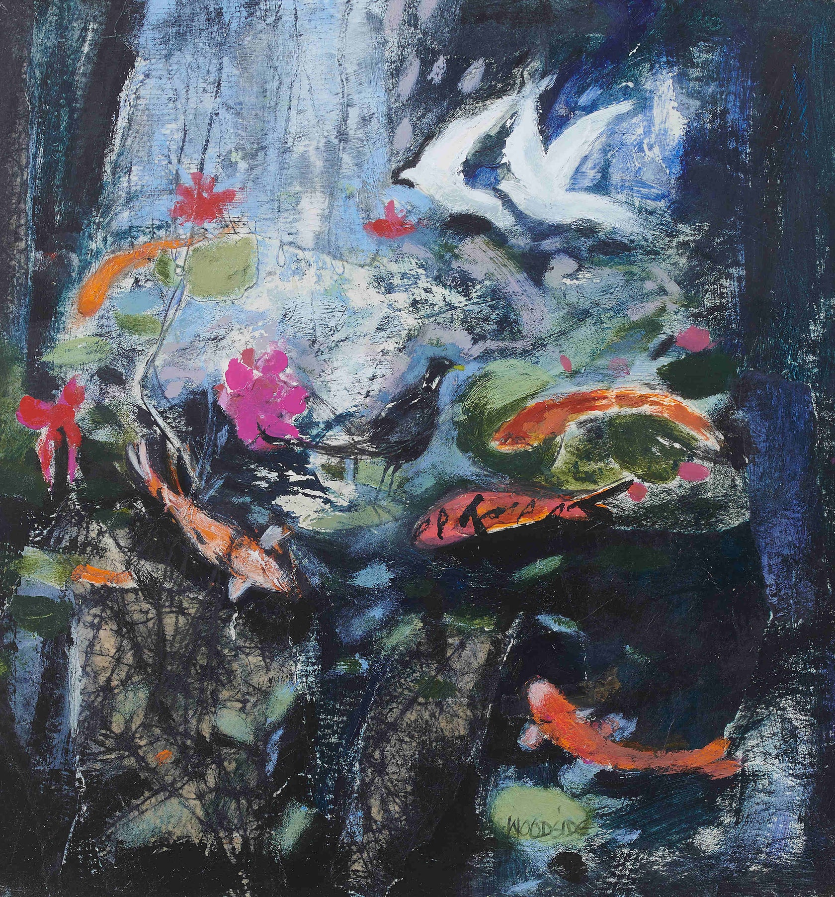 Christine Woodside RSW RGI Contemporary Scottish artist 'Night Pond ...