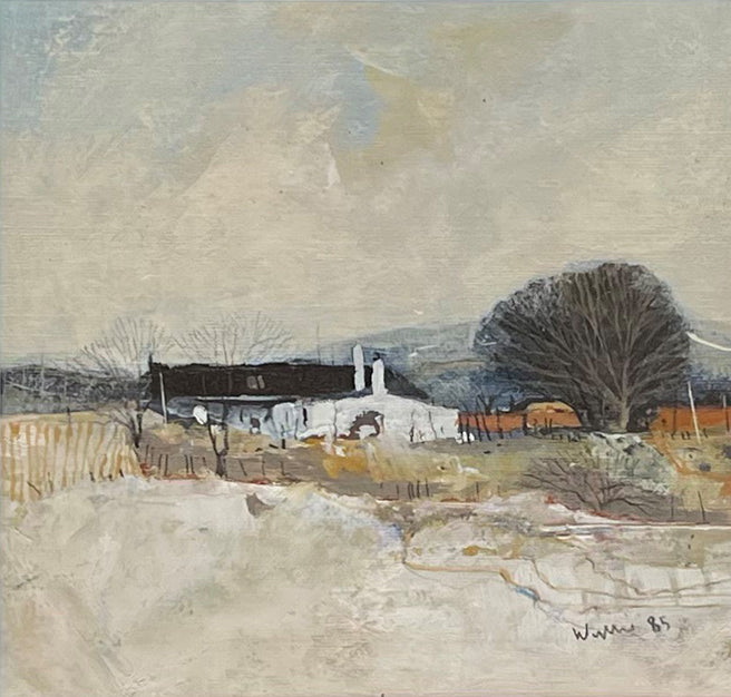 Gordon Wyllie RSW (1930-2005) Scottish artist original 'White Gable ...