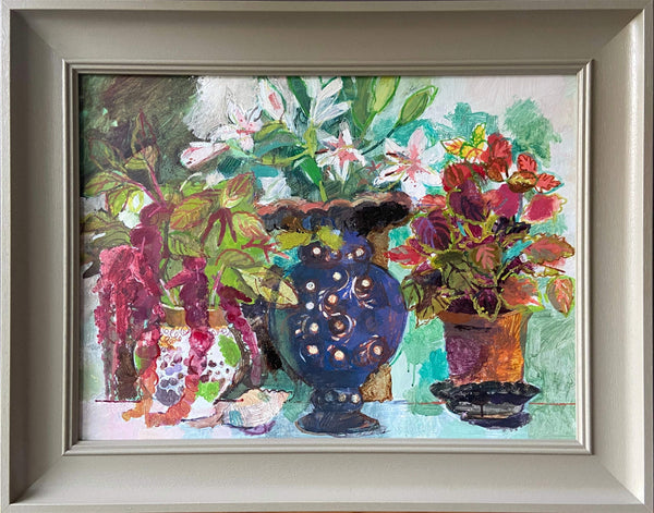 Helen Riches Contemporary British Artist Amaranthus, Coleus & Lilies ...