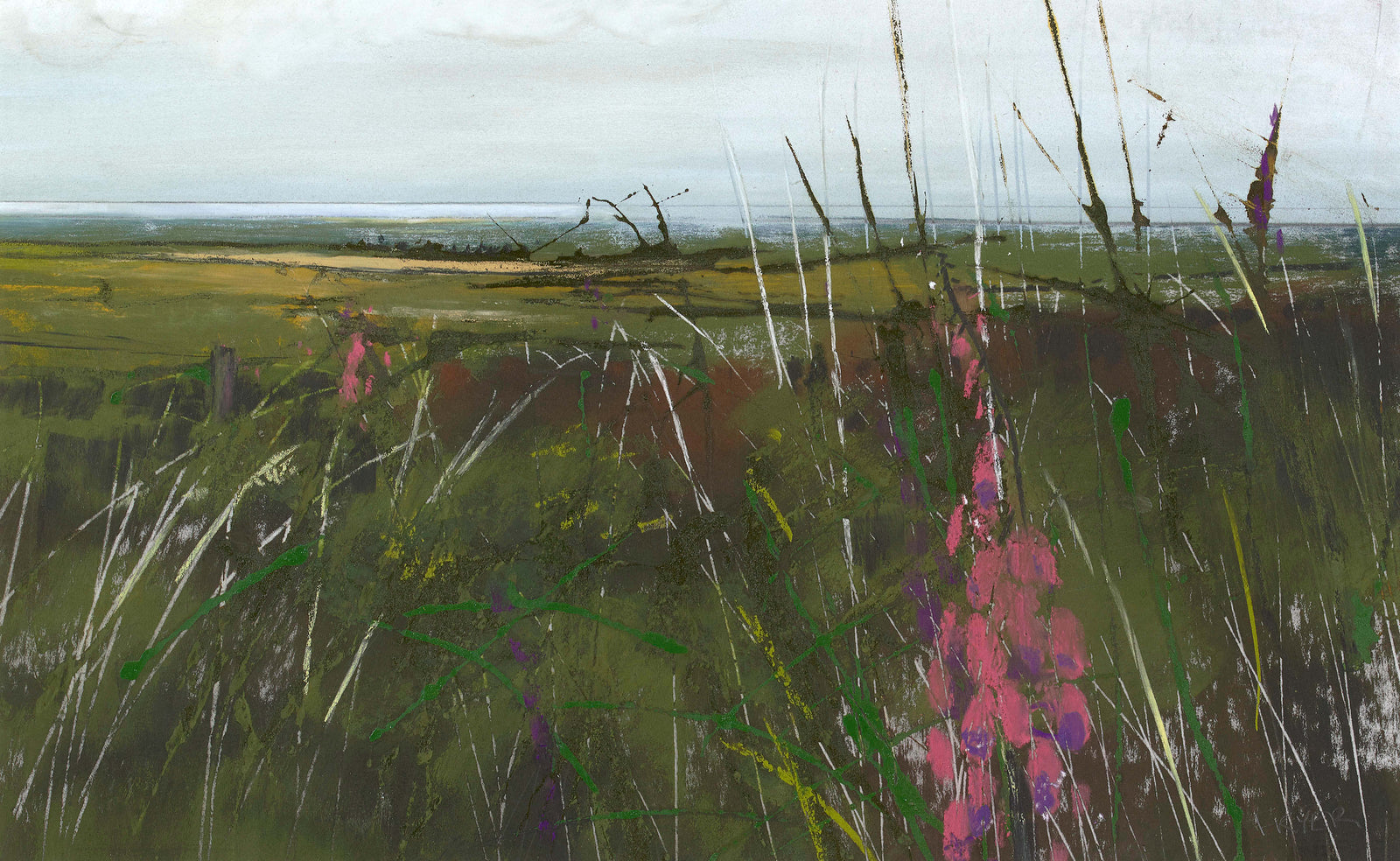 Helen Fryer Scottish Contemporary artist 'Foxgloves in the top Lonnin ...