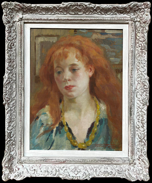 Henri Joseph Thomas (1878-1972) 'A Fin de siècle Beauty' Oil on canvas ...