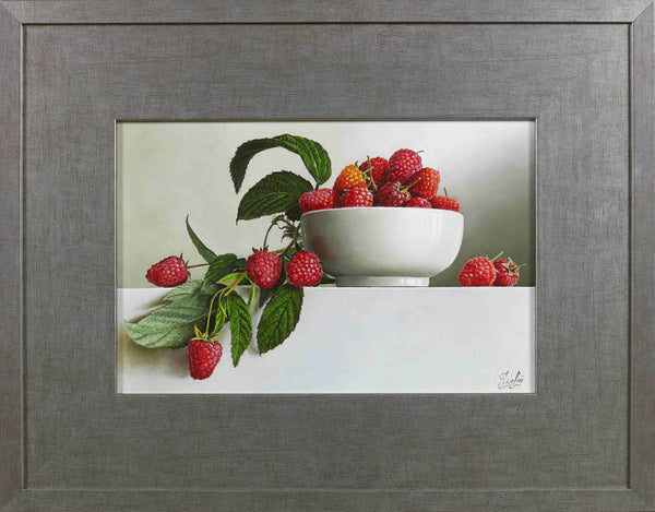 Johan de Fre Contemporary Dutch Realist Still Life: Autumn Raspberries ...