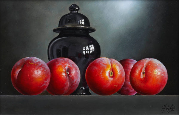 Johan de Fre Contemporary Dutch realist Still Life art 'Big Plums ...