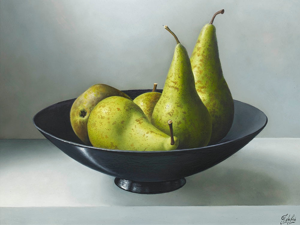 Johan de Fre Contemporary Dutch realist Still Life 'Conference Pears ...
