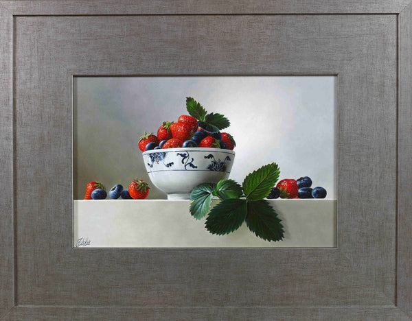Johan de Fre Contemporary Dutch Still Life: Strawberries & Blueberries ...