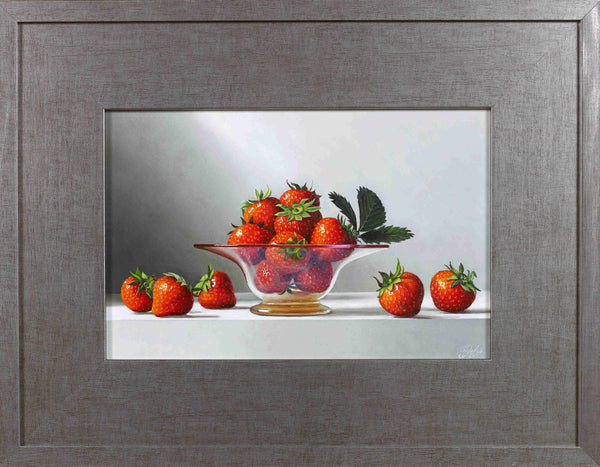 Johan de Fre Contemporary Dutch Realist Still Life: Sweet Strawberries ...