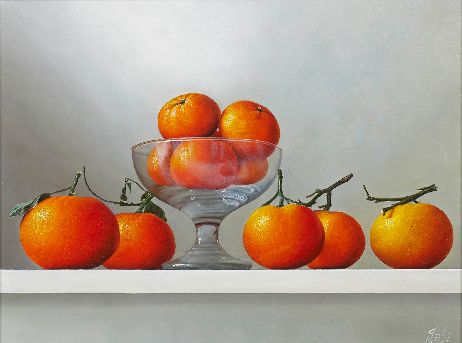 Johan de Fre Contemporary Dutch Still Life: Tangerines and Clementines ...