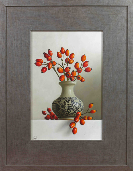 Johan de Fre Contemporary Dutch Realist Still Life: Wild Rose Hips ...
