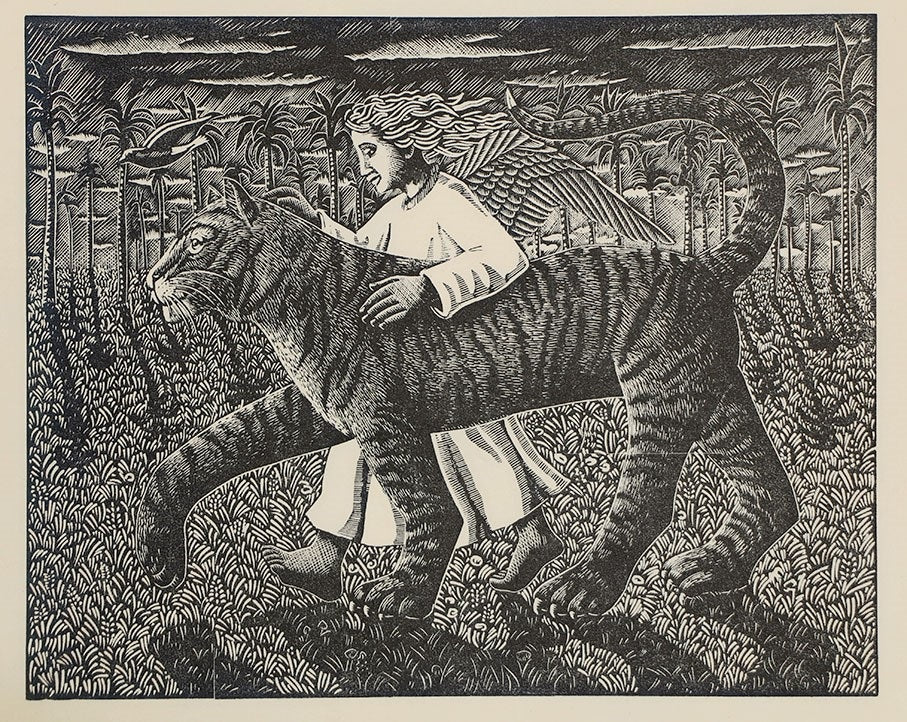 PJ Crook contemporary British Artist Tiger, Angel & Dove (Ed. of 85 ...