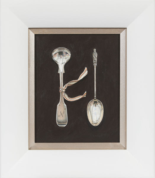 Rachel Ross 'Apostle and Monogrammed Spoons with Striped Ribbon ...