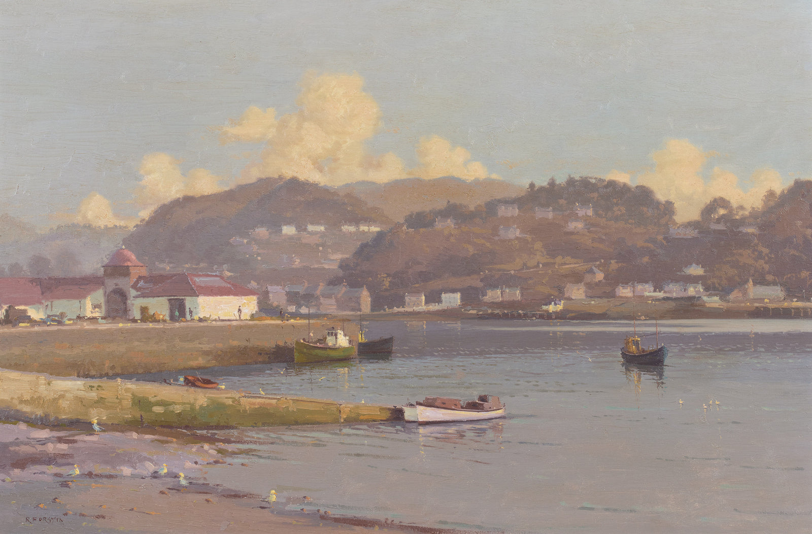 Richard Forsyth (1930-1997) Modern Scottish artist 'Gulls on the shore ...