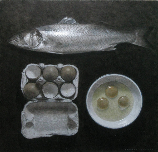Rob Pittam contemporary British figurative art 'Bass and Eggs' – Panter ...