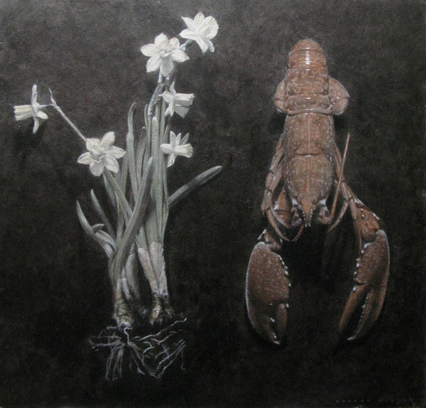 Rob Pittam contemporary British figurative art 'Lobster and Daffodils ...
