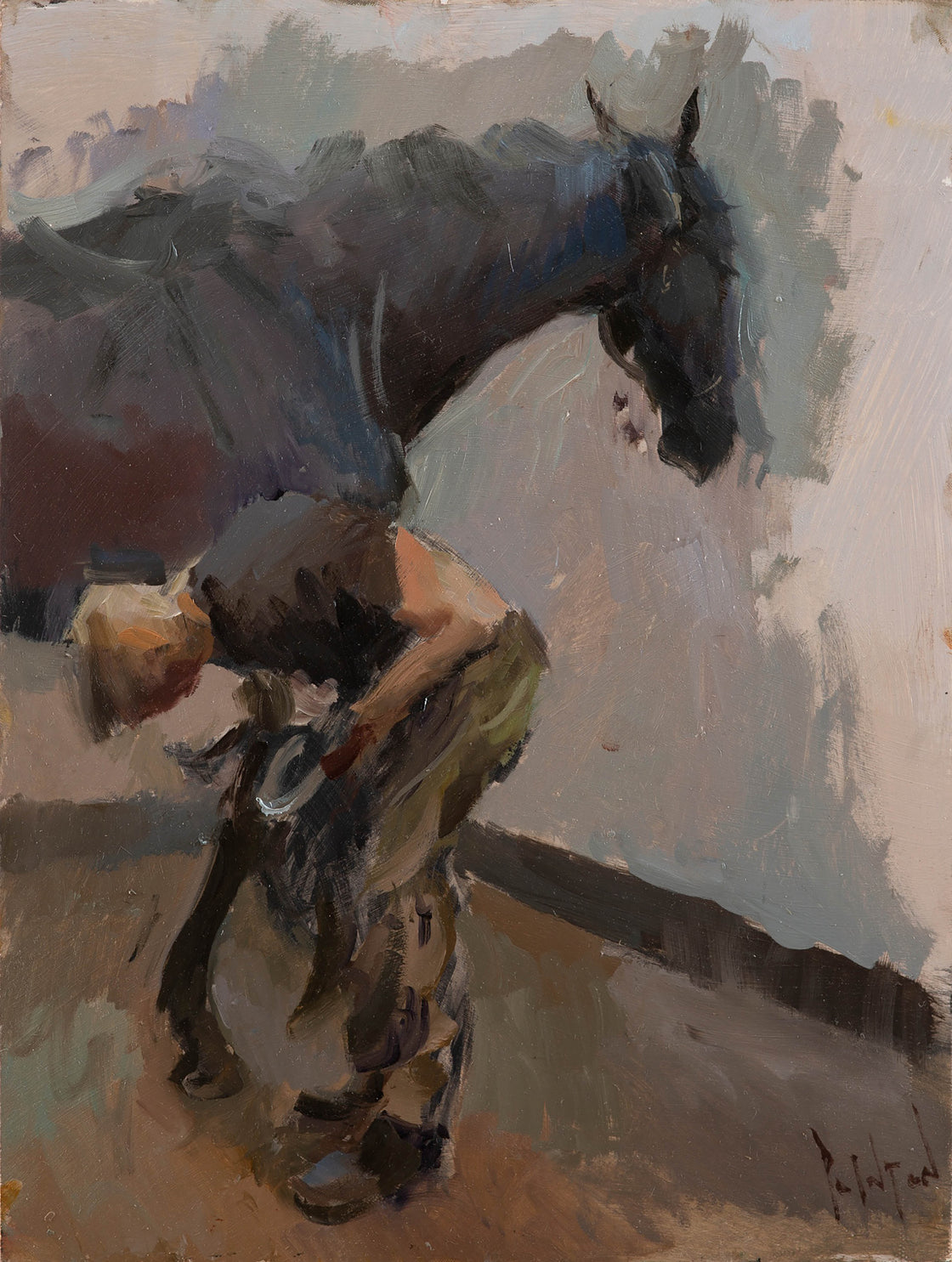 Rob Pointon ROI British Plein Air Artist 'Farrier Shoeing' – Panter and ...