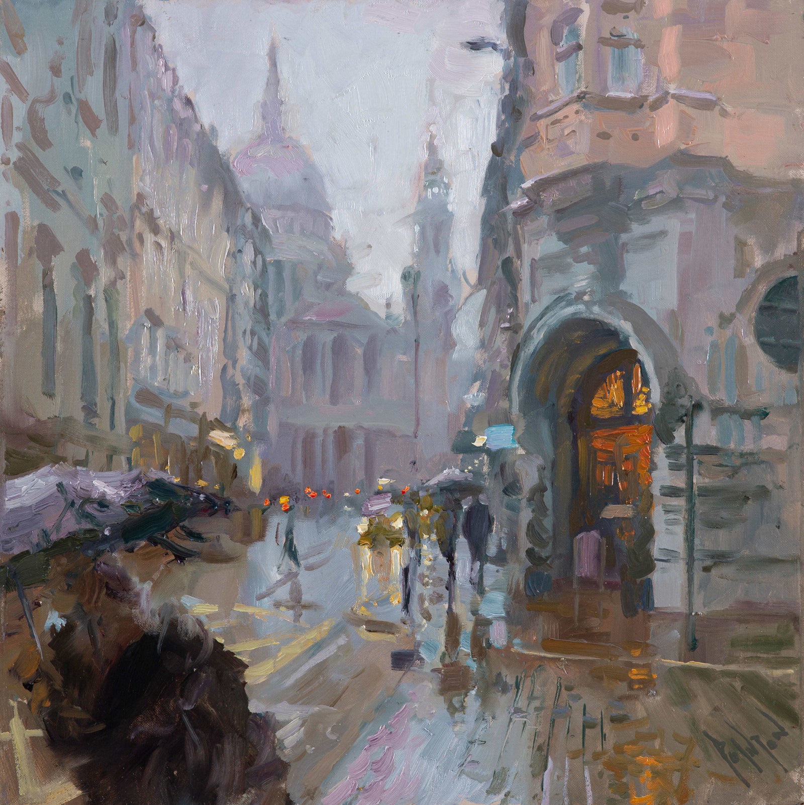Rob Pointon ROI British Plein Air Artist 'St Pauls from Ludgate Hill ...
