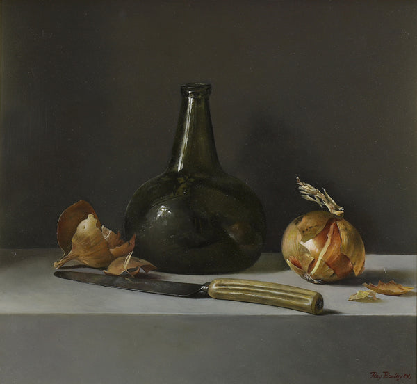 Roy Barley Still Life Artist 'Onions with Mallet Bottle' – Panter and Hall