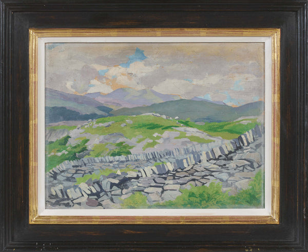 Modern British artist Stephen Bone original painting 'Distant Peaks ...