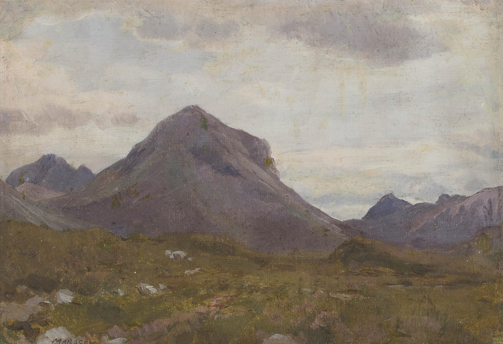 Modern British artist Stephen Bone original painting 'Marsco, Skye ...