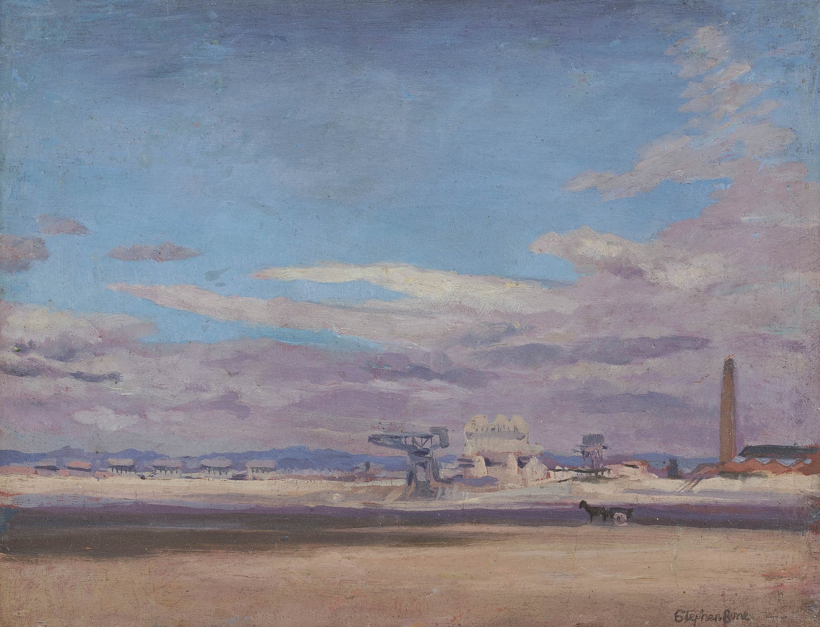 Modern British artist Stephen Bone original artwork 'Sandymount Dublin ...