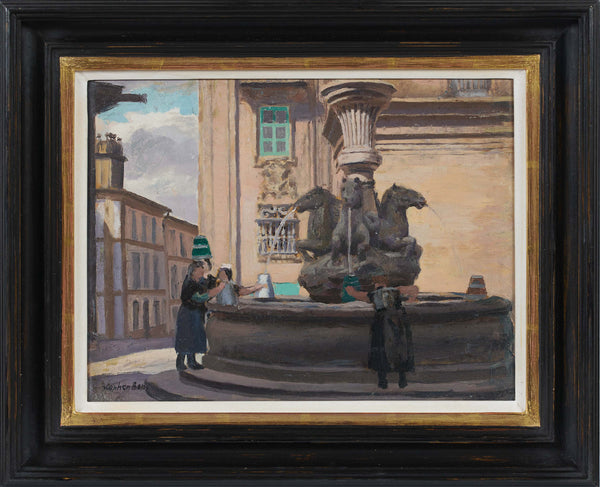 Modern British artist Stephen Bone 'Washing Clothes Fountain, Spain ...