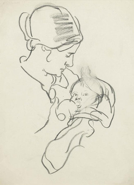 Steven Spurrier RA Original Modern British Art Drawing Mother & Child ...
