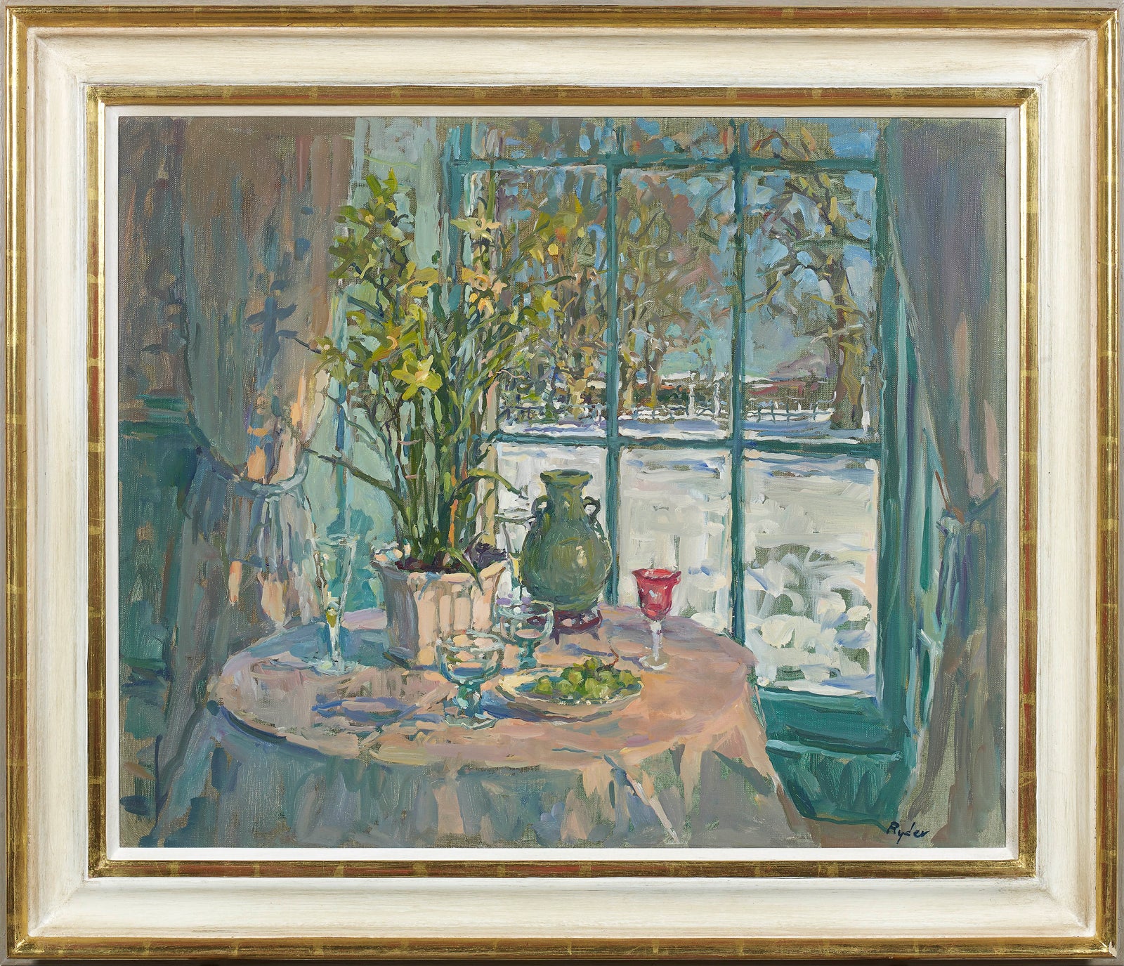 Susan Ryder RP NEAC Contemporary Artist Orchid in Winter Interior Art ...