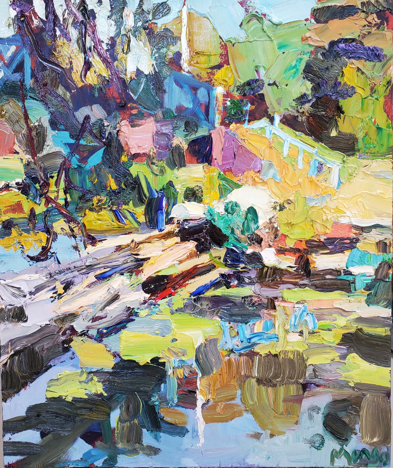 Mungo Powney contemporary British artist 'Riverbank' – Panter and Hall